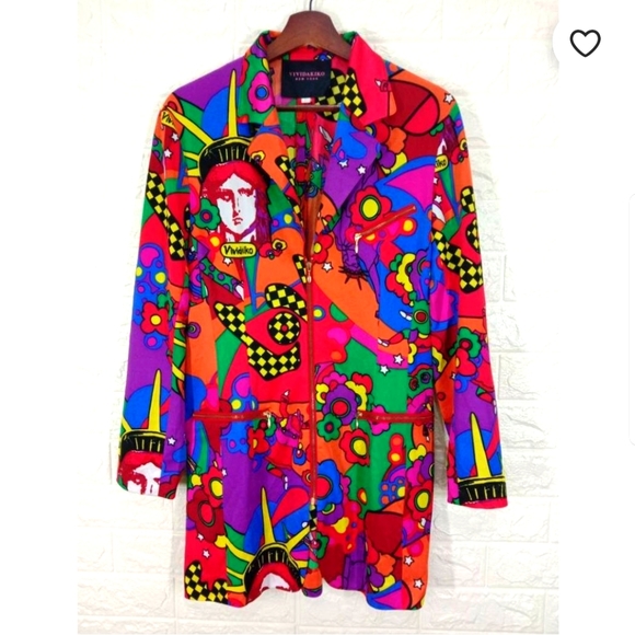 vintage designer | Jackets & Coats | Vtg 8s Psychedelic Peter Max ...